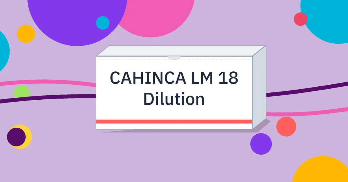 Symbolbild: Packung mit der Aufschrift CAHINCA LM 18 Dilution (PZN 13403107) – Verfügbarkeit und Bezug in Apotheken in Frankfurt am Main