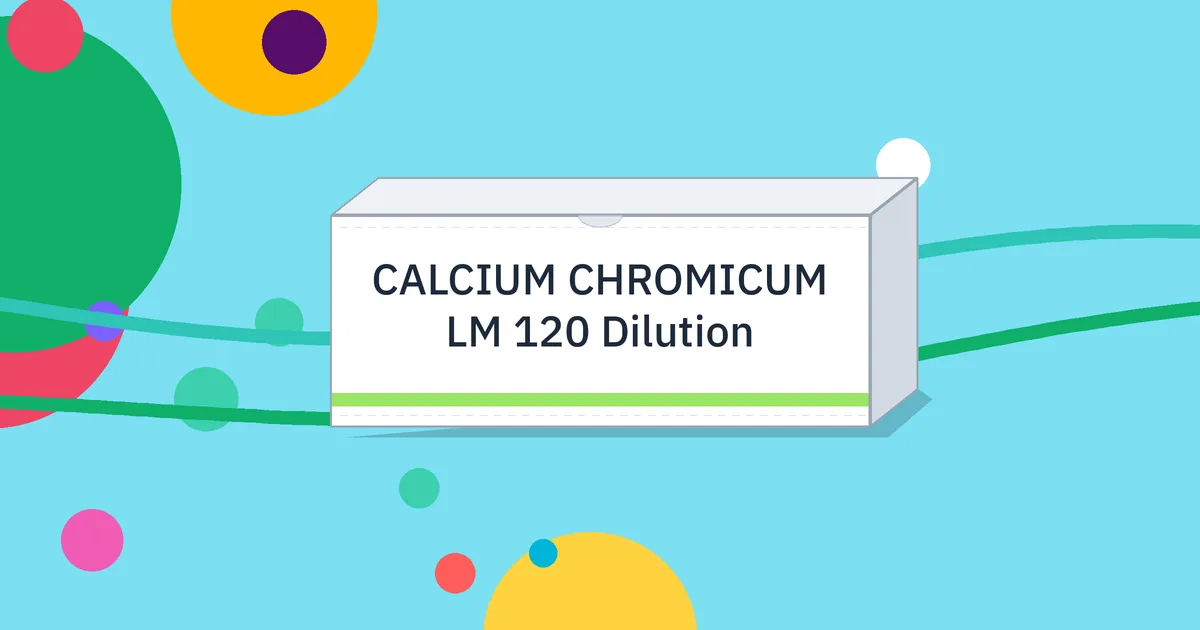 Symbolbild: Packung mit der Aufschrift CALCIUM CHROMICUM LM 120 Dilution (PZN 13408636) – Verfügbarkeit und Bezug in Apotheken in Frankfurt am Main