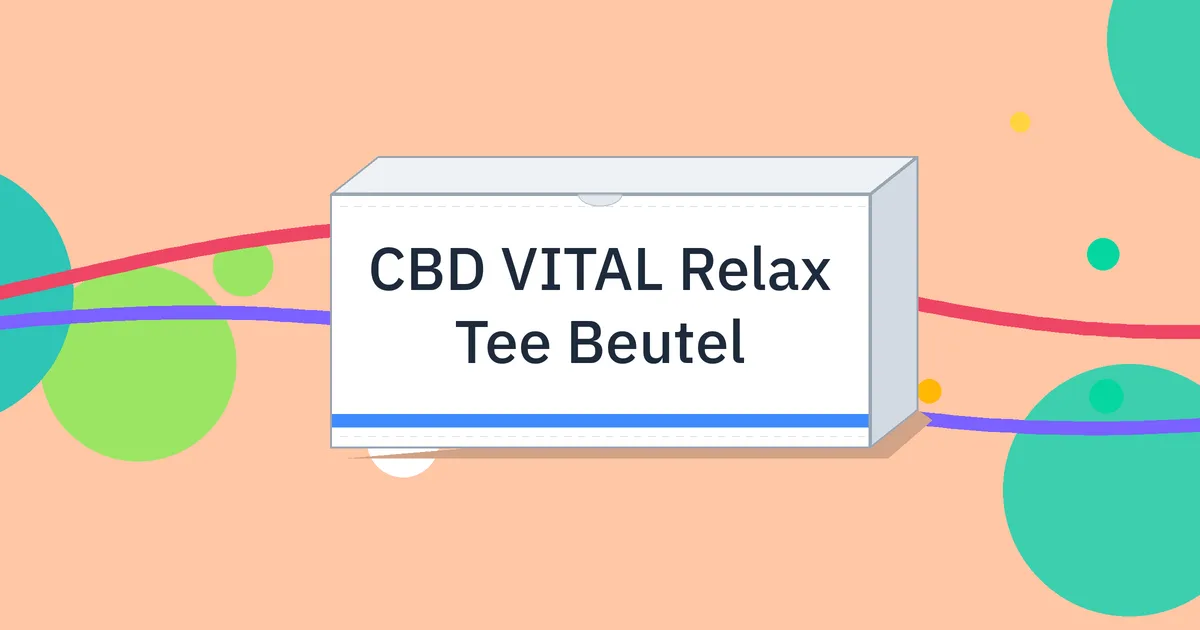 Symbolbild: Packung mit der Aufschrift CBD VITAL Relax Tee Beutel (PZN 18225484) – Verfügbarkeit und Bezug in Apotheken in Frankfurt am Main