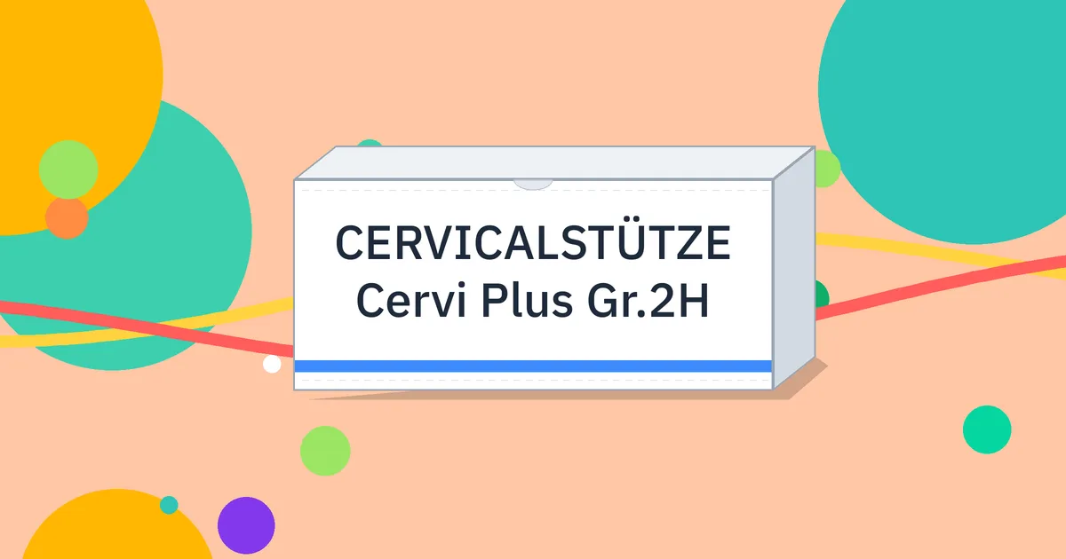 Symbolbild: Packung mit der Aufschrift CERVICALSTÜTZE Cervi Plus Gr.2H (PZN 02885646) – Verfügbarkeit und Bezug in Apotheken in Frankfurt am Main