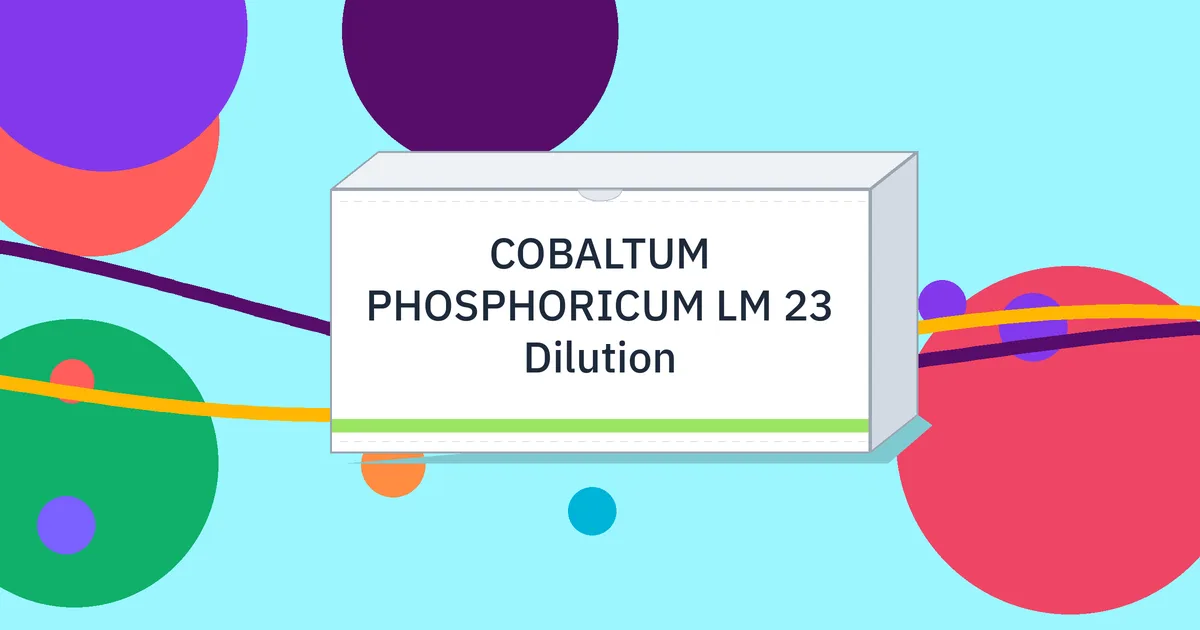 Symbolbild: Packung mit der Aufschrift COBALTUM PHOSPHORICUM LM 23 Dilution (PZN 12824195) – Verfügbarkeit und Bezug in Apotheken in Frankfurt am Main