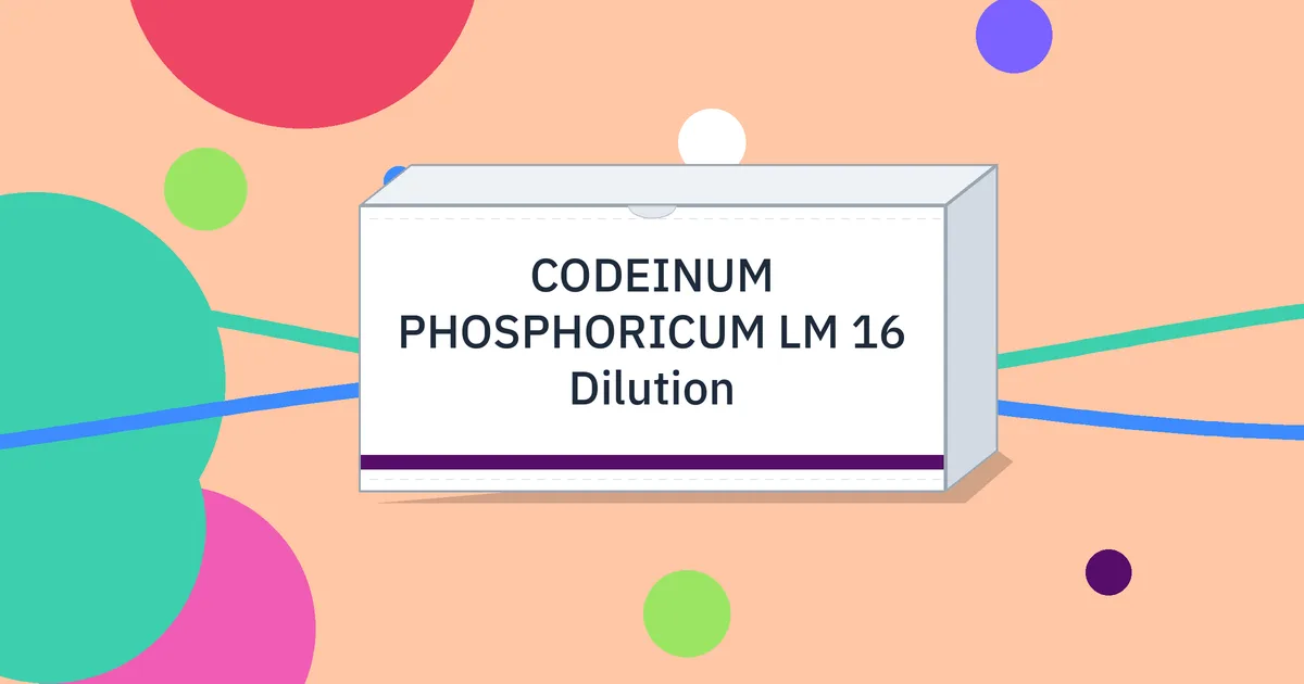 Symbolbild: Packung mit der Aufschrift CODEINUM PHOSPHORICUM LM 16 Dilution (PZN 12830014) – Verfügbarkeit und Bezug in Apotheken in Frankfurt am Main