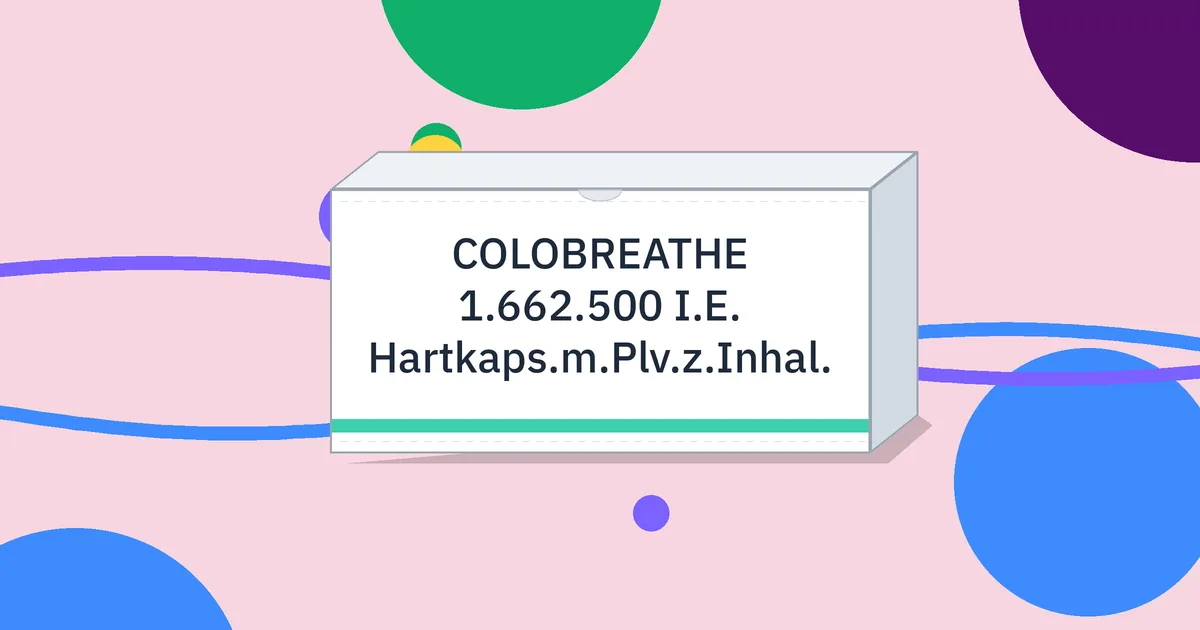 Symbolbild: Packung mit der Aufschrift COLOBREATHE 1.662.500 I.E. Hartkaps.m.Plv.z.Inhal. (PZN 12671863) – Verfügbarkeit und Bezug in Apotheken in Frankfurt am Main
