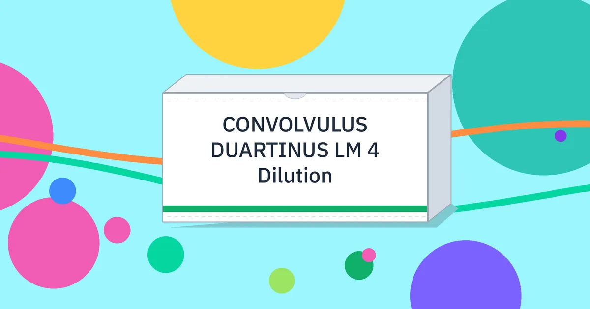Symbolbild: Packung mit der Aufschrift CONVOLVULUS DUARTINUS LM 4 Dilution (PZN 13450549) – Verfügbarkeit und Bezug in Apotheken in Frankfurt am Main