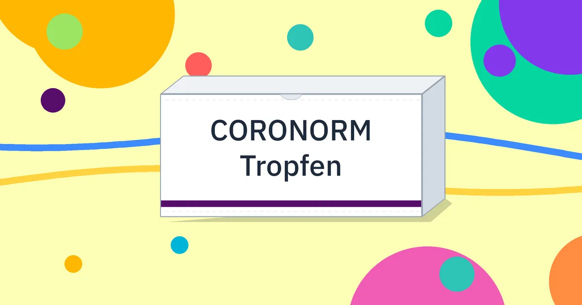 Symbolbild: Packung mit der Aufschrift CORONORM Tropfen (PZN 16867988) – Verfügbarkeit und Bezug in Apotheken in Frankfurt am Main