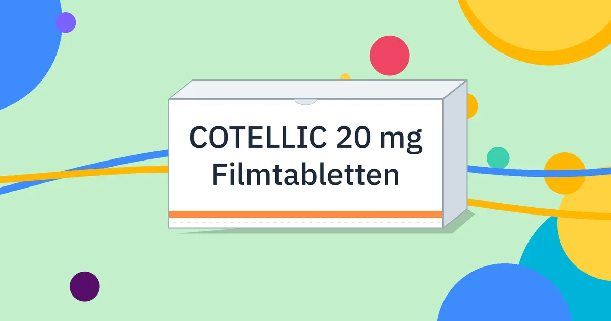 Symbolbild: Packung mit der Aufschrift COTELLIC 20 mg Filmtabletten (PZN 19998337) – Verfügbarkeit und Bezug in Apotheken in Frankfurt am Main