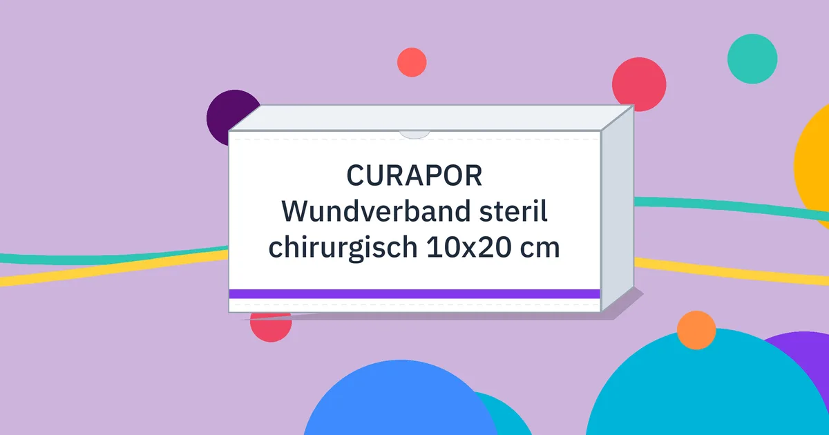 Symbolbild: Packung mit der Aufschrift CURAPOR Wundverband steril chirurgisch 10x20 cm (PZN 17831656) – Verfügbarkeit und Bezug in Apotheken in Frankfurt am Main