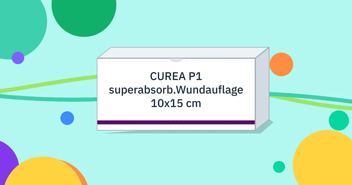 Symbolbild: Packung mit der Aufschrift CUREA P1 superabsorb.Wundauflage 10x15 cm (PZN 16005413) – Verfügbarkeit und Bezug in Apotheken in Frankfurt am Main