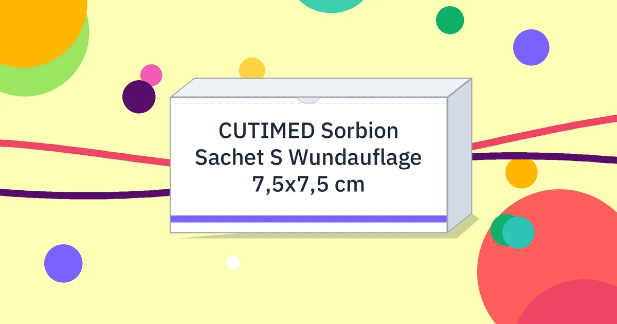 Symbolbild: Packung mit der Aufschrift CUTIMED Sorbion Sachet S Wundauflage 7,5x7,5 cm (PZN 16788786) – Verfügbarkeit und Bezug in Apotheken in Frankfurt am Main