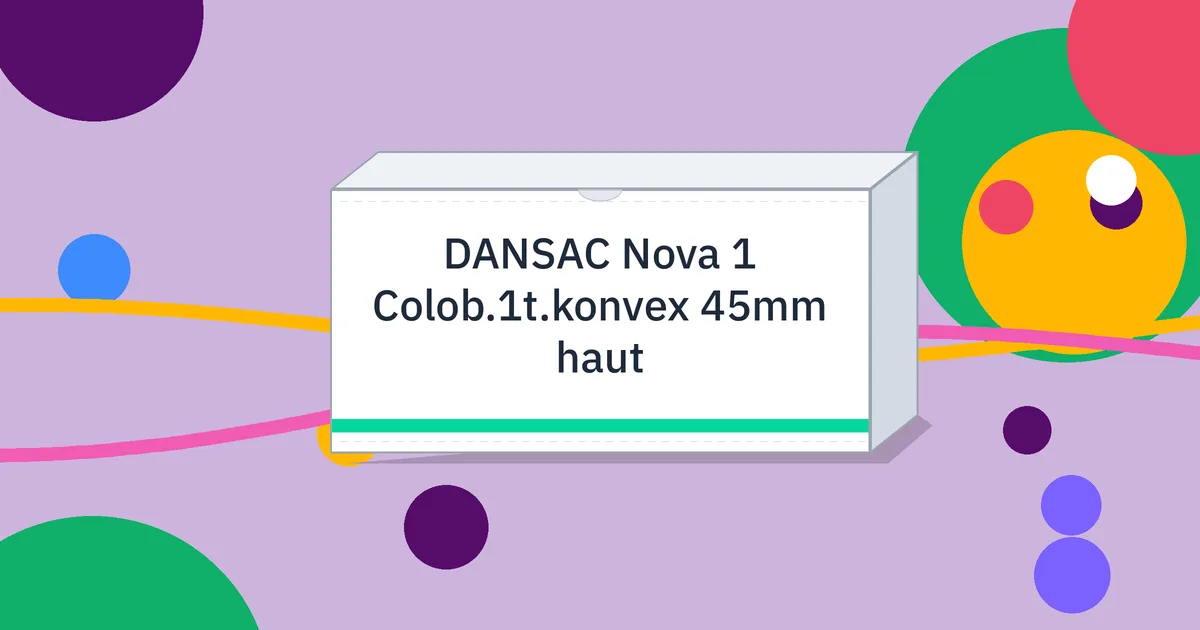 Symbolbild: Packung mit der Aufschrift DANSAC Nova 1 Colob.1t.konvex 45mm haut (PZN 03755029) – Verfügbarkeit und Bezug in Apotheken in Frankfurt am Main