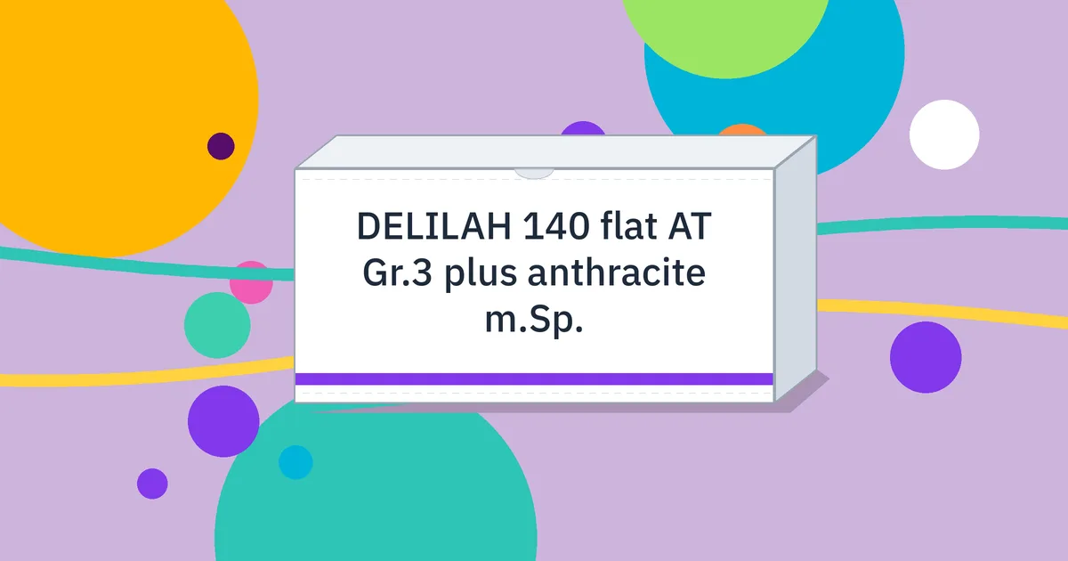 Symbolbild: Packung mit der Aufschrift DELILAH 140 flat AT Gr.3 plus anthracite m.Sp. (PZN 14248005) – Verfügbarkeit und Bezug in Apotheken in Frankfurt am Main
