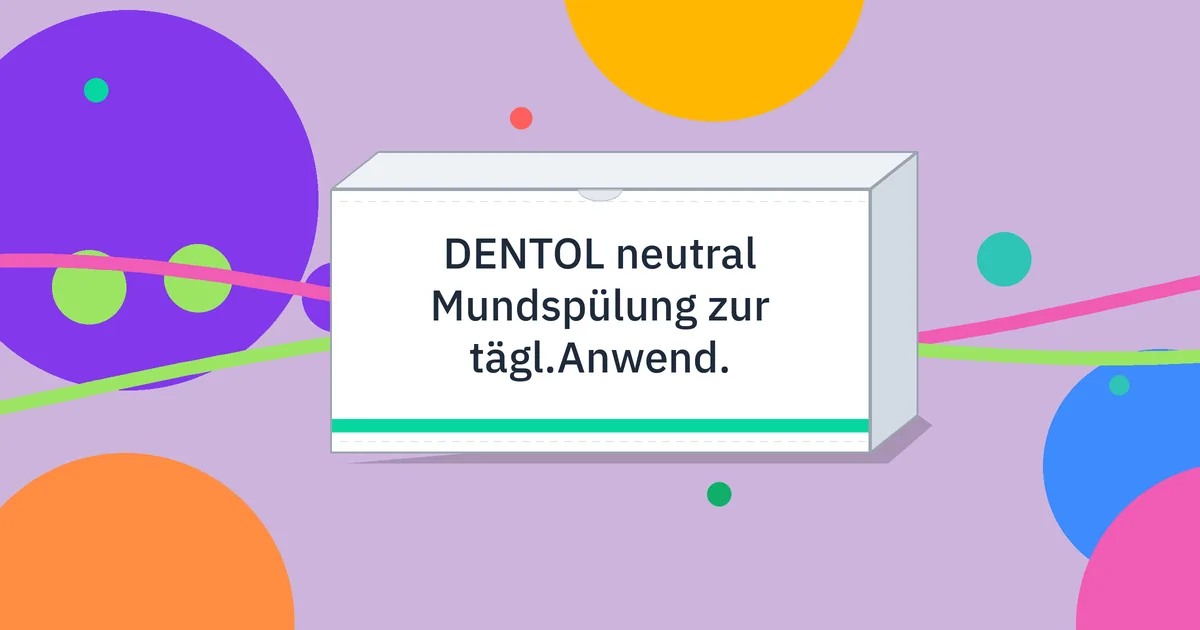 Symbolbild: Packung mit der Aufschrift DENTOL neutral Mundspülung zur tägl.Anwend. (PZN 17436061) – Verfügbarkeit und Bezug in Apotheken in Frankfurt am Main