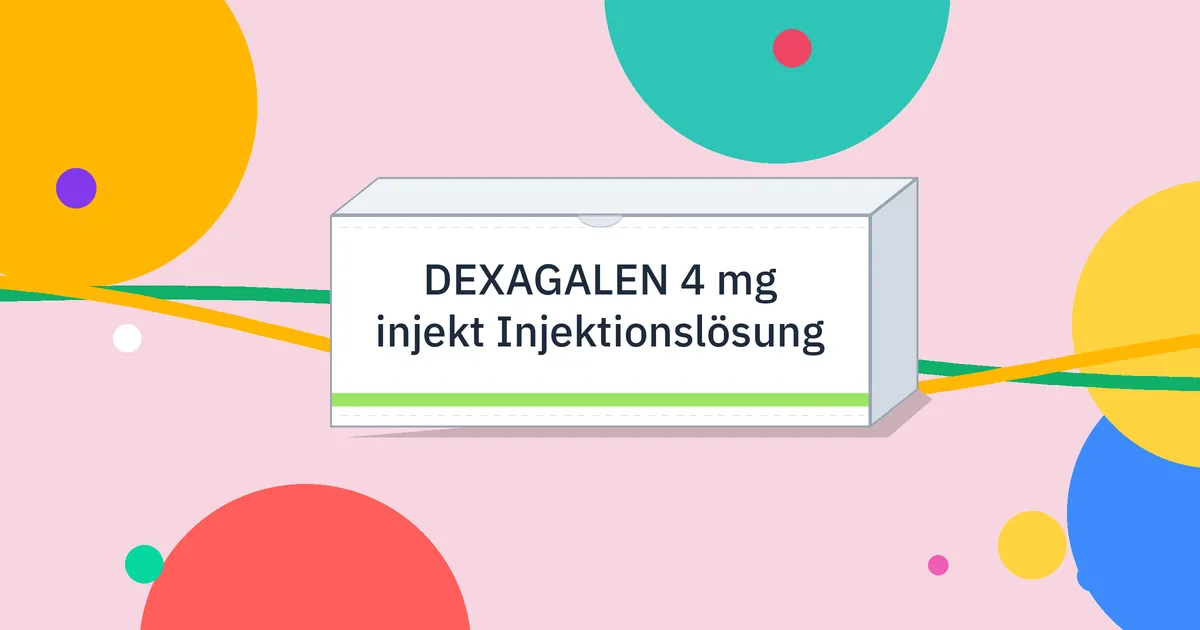 Symbolbild: Packung mit der Aufschrift DEXAGALEN 4 mg injekt Injektionslösung (PZN 03103516) – Verfügbarkeit und Bezug in Apotheken in Frankfurt am Main