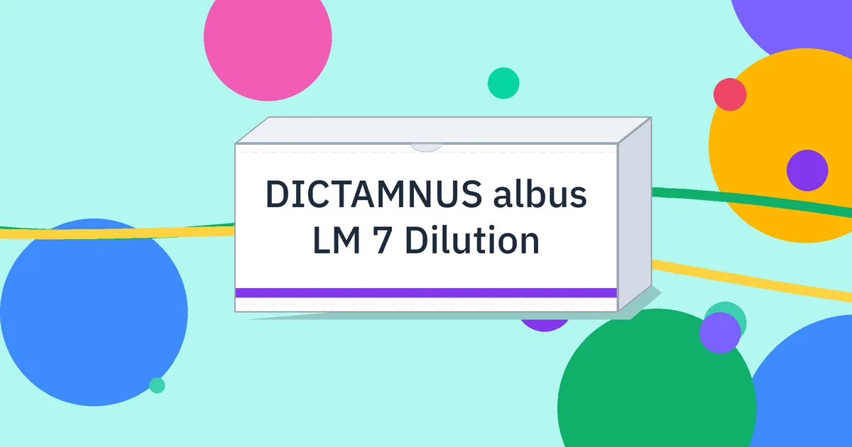 Symbolbild: Packung mit der Aufschrift DICTAMNUS albus LM 7 Dilution (PZN 13464623) – Verfügbarkeit und Bezug in Apotheken in Frankfurt am Main