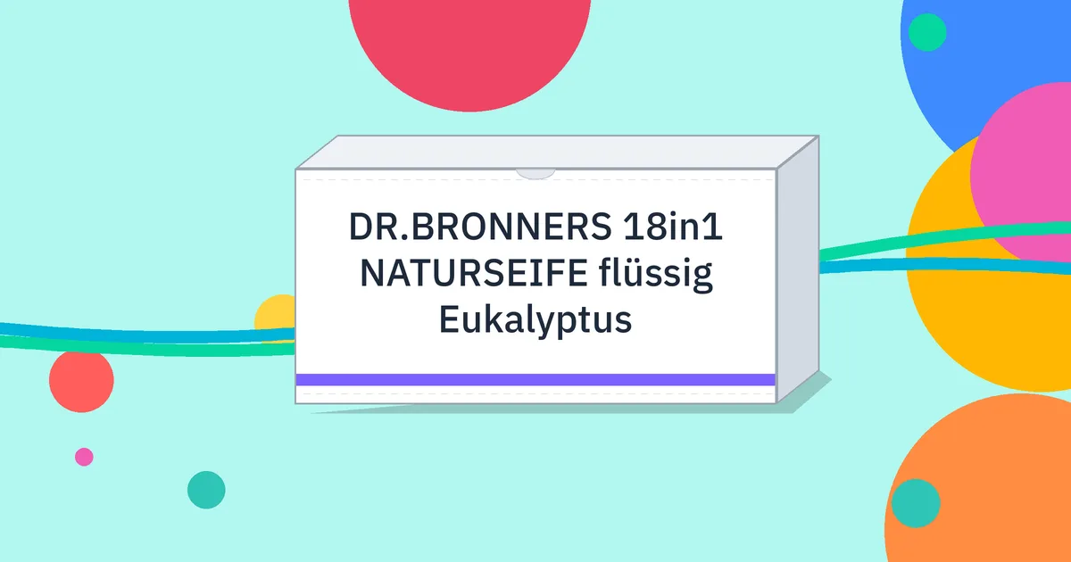 Symbolbild: Packung mit der Aufschrift DR.BRONNERS 18in1 NATURSEIFE flüssig Eukalyptus (PZN 19241686) – Verfügbarkeit und Bezug in Apotheken in Frankfurt am Main