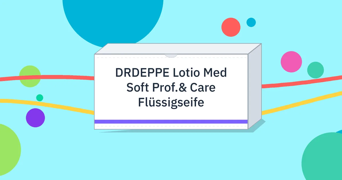Symbolbild: Packung mit der Aufschrift DRDEPPE Lotio Med Soft Prof.& Care Flüssigseife (PZN 18311953) – Verfügbarkeit und Bezug in Apotheken in Frankfurt am Main