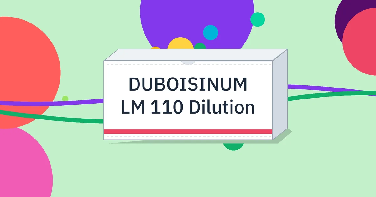 Symbolbild: Packung mit der Aufschrift DUBOISINUM LM 110 Dilution (PZN 13467797) – Verfügbarkeit und Bezug in Apotheken in Frankfurt am Main