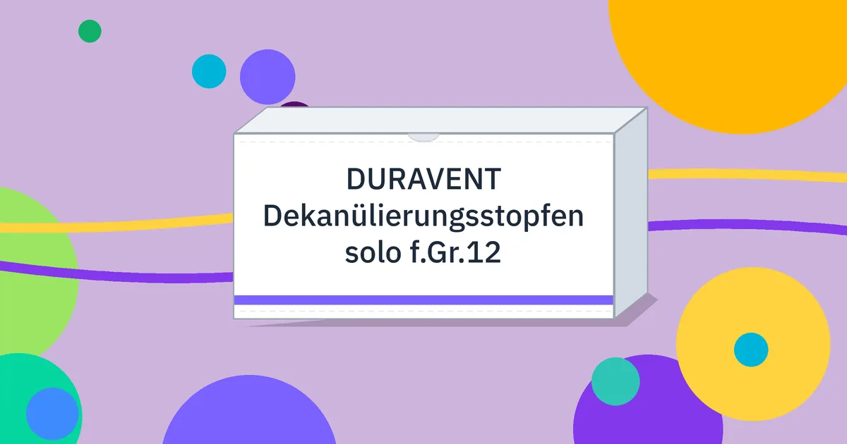 Symbolbild: Packung mit der Aufschrift DURAVENT Dekanülierungsstopfen solo f.Gr.12 (PZN 02066196) – Verfügbarkeit und Bezug in Apotheken in Frankfurt am Main