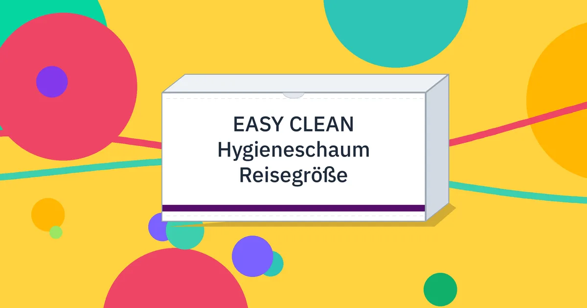 Symbolbild: Packung mit der Aufschrift EASY CLEAN Hygieneschaum Reisegröße (PZN 17554228) – Verfügbarkeit und Bezug in Apotheken in Frankfurt am Main