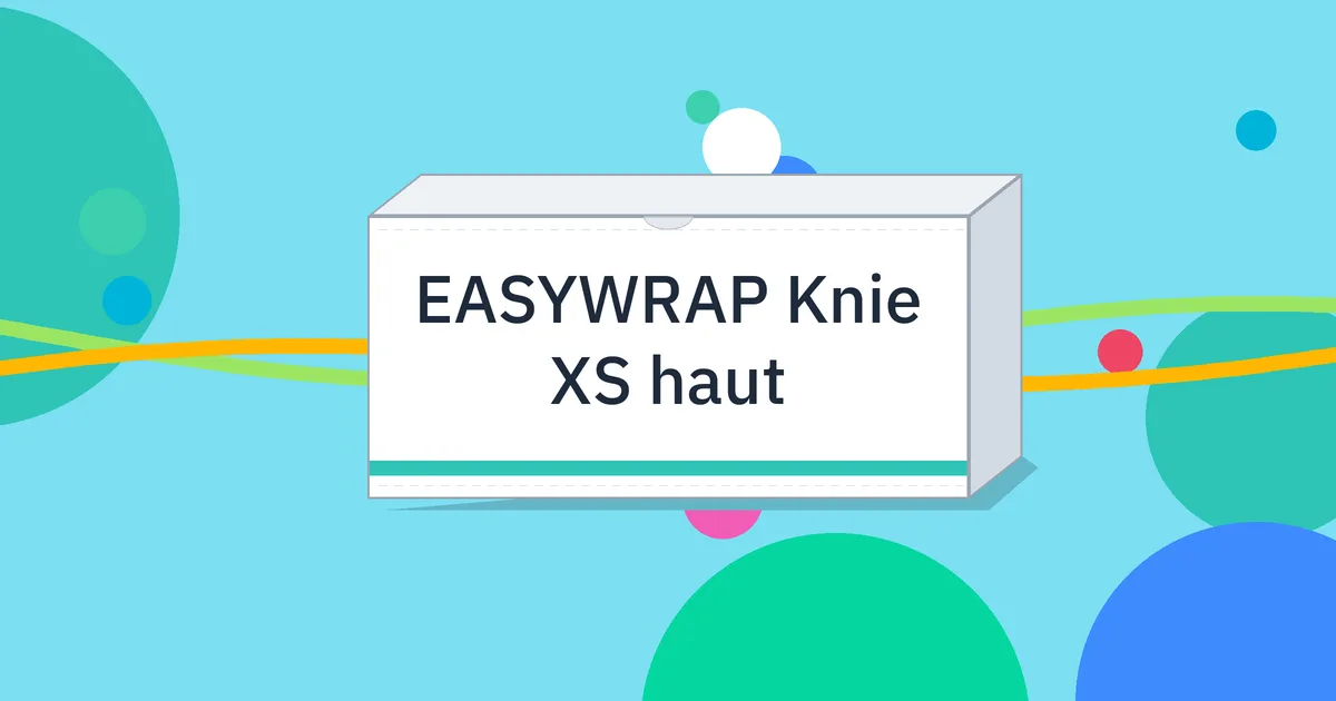 Symbolbild: Packung mit der Aufschrift EASYWRAP Knie XS haut (PZN 18748934) – Verfügbarkeit und Bezug in Apotheken in Frankfurt am Main