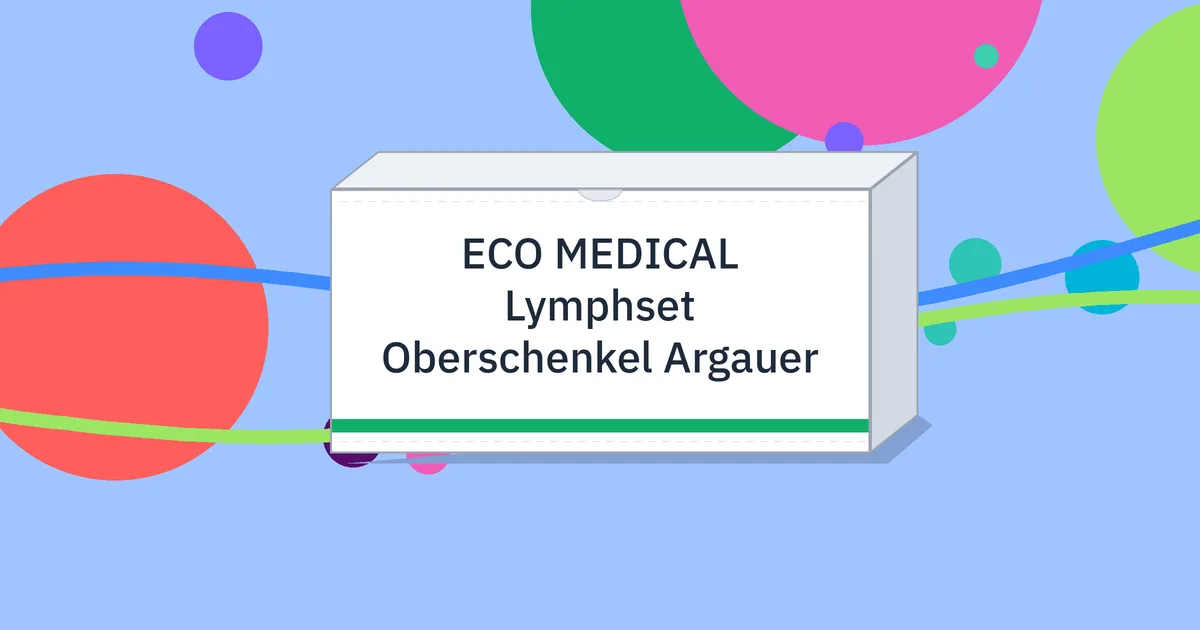 Symbolbild: Packung mit der Aufschrift ECO MEDICAL Lymphset Oberschenkel Argauer (PZN 11855816) – Verfügbarkeit und Bezug in Apotheken in Frankfurt am Main