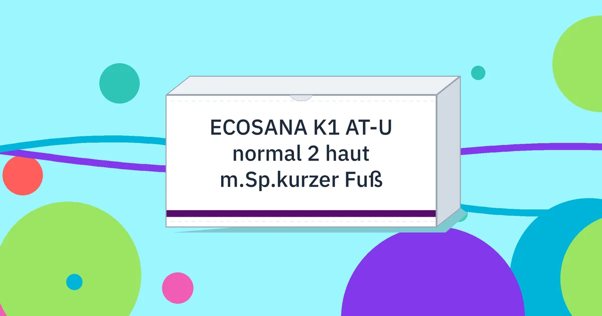 Symbolbild: Packung mit der Aufschrift ECOSANA K1 AT-U normal 2 haut m.Sp.kurzer Fuß (PZN 04733449) – Verfügbarkeit und Bezug in Apotheken in Frankfurt am Main