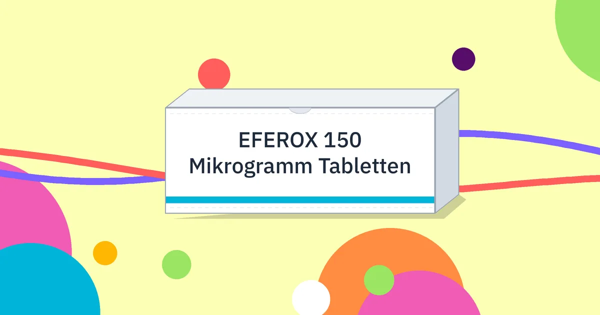 Symbolbild: Packung mit der Aufschrift EFEROX 150 Mikrogramm Tabletten (PZN 04315189) – Verfügbarkeit und Bezug in Apotheken in Frankfurt am Main