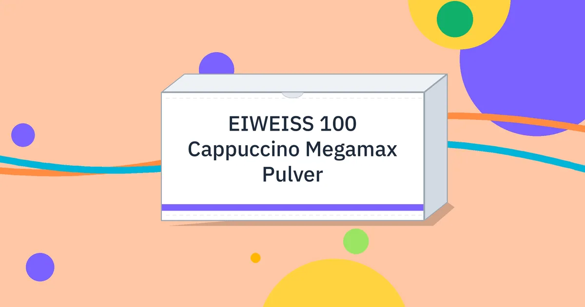 Symbolbild: Packung mit der Aufschrift EIWEISS 100 Cappuccino Megamax Pulver (PZN 04316958) – Verfügbarkeit und Bezug in Apotheken in Frankfurt am Main