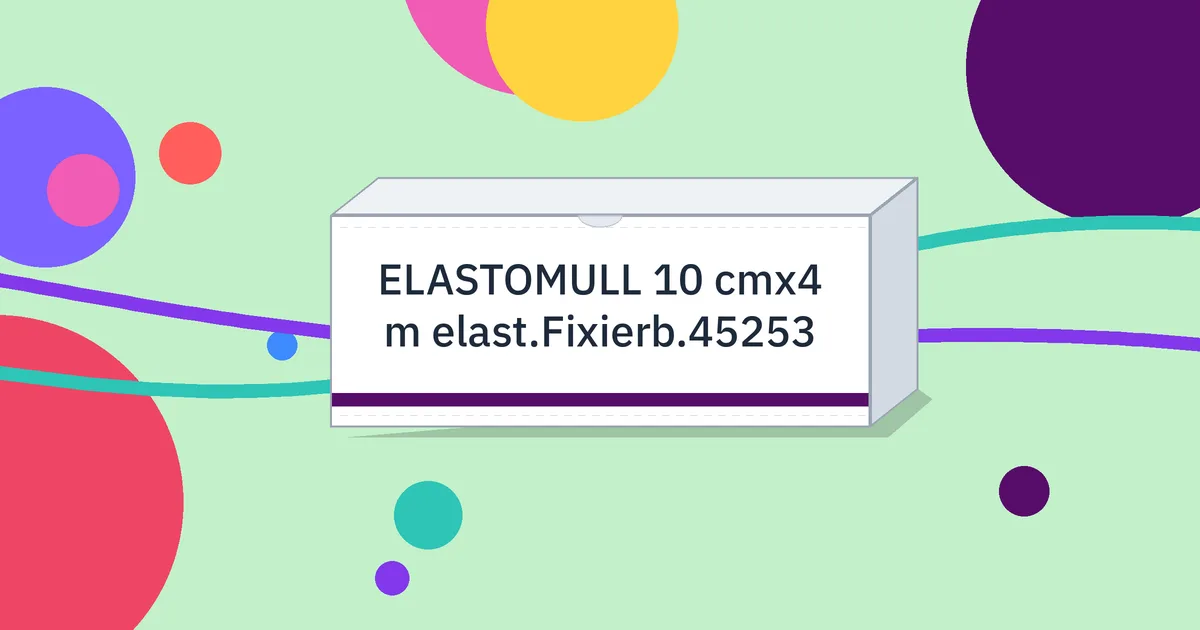 Symbolbild: Packung mit der Aufschrift ELASTOMULL 10 cmx4 m elast.Fixierb.45253 (PZN 03497633) – Verfügbarkeit und Bezug in Apotheken in Frankfurt am Main