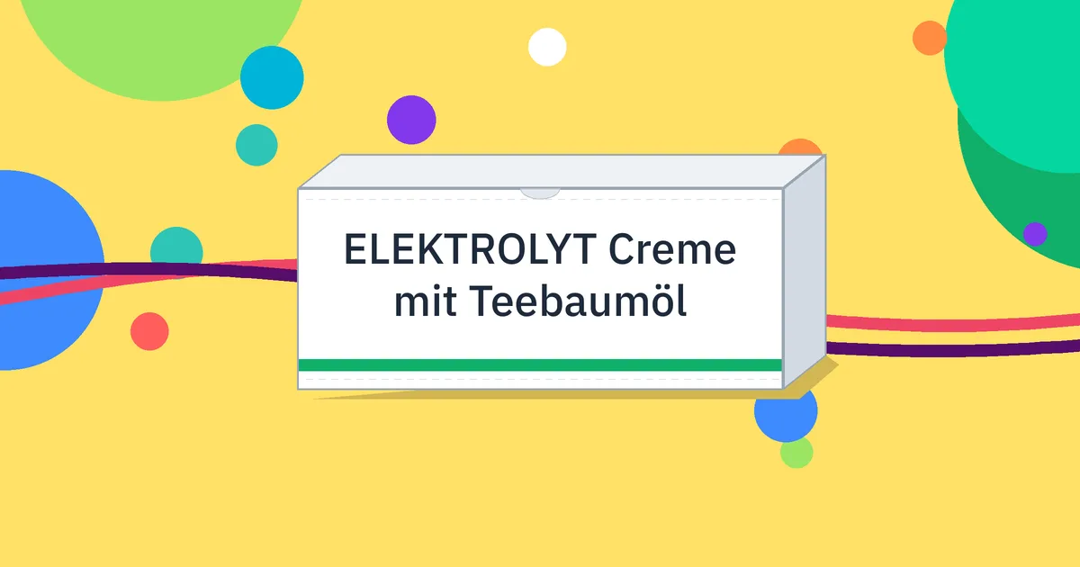 Symbolbild: Packung mit der Aufschrift ELEKTROLYT Creme mit Teebaumöl (PZN 10796112) – Verfügbarkeit und Bezug in Apotheken in Frankfurt am Main