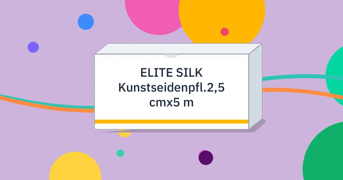 Symbolbild: Packung mit der Aufschrift ELITE SILK Kunstseidenpfl.2,5 cmx5 m (PZN 07540395) – Verfügbarkeit und Bezug in Apotheken in Frankfurt am Main