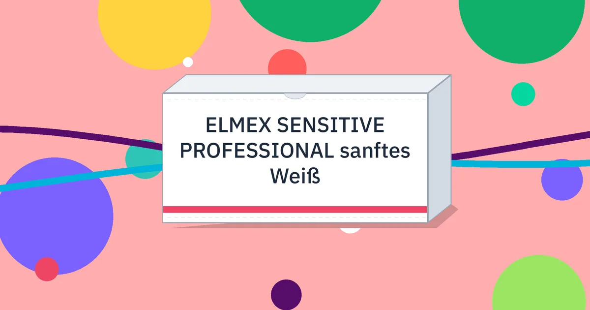 Symbolbild: Packung mit der Aufschrift ELMEX SENSITIVE PROFESSIONAL sanftes Weiß (PZN 08839506) – Verfügbarkeit und Bezug in Apotheken in Frankfurt am Main