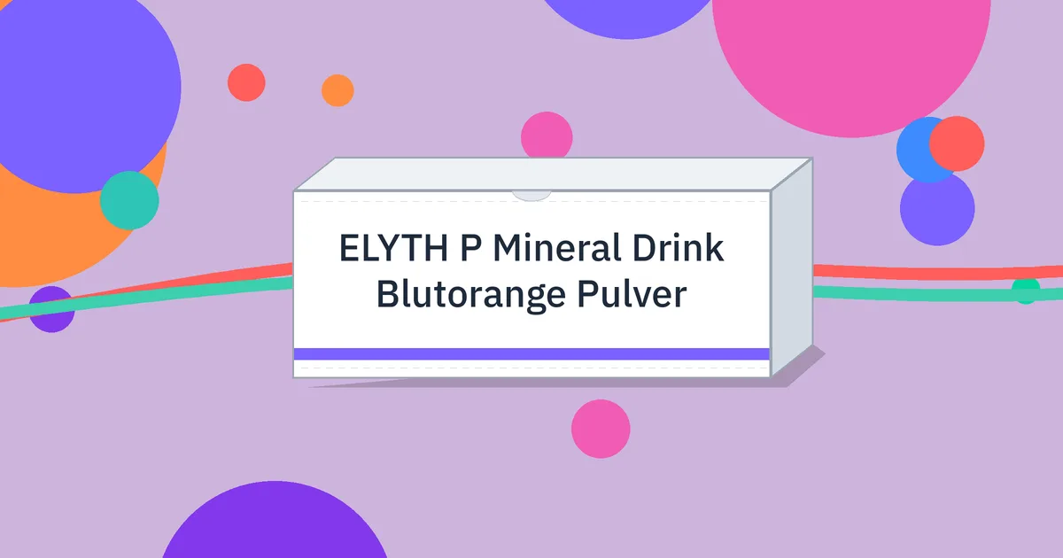 Symbolbild: Packung mit der Aufschrift ELYTH P Mineral Drink Blutorange Pulver (PZN 03287634) – Verfügbarkeit und Bezug in Apotheken in Frankfurt am Main