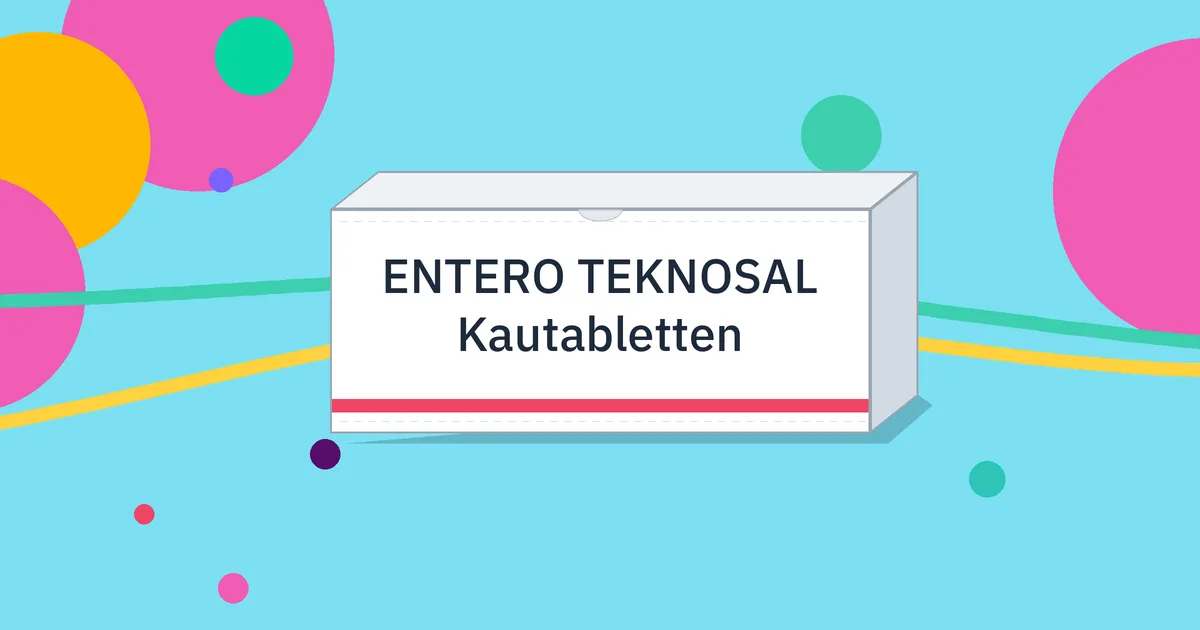 Symbolbild: Packung mit der Aufschrift ENTERO TEKNOSAL Kautabletten (PZN 02537052) – Verfügbarkeit und Bezug in Apotheken in Frankfurt am Main