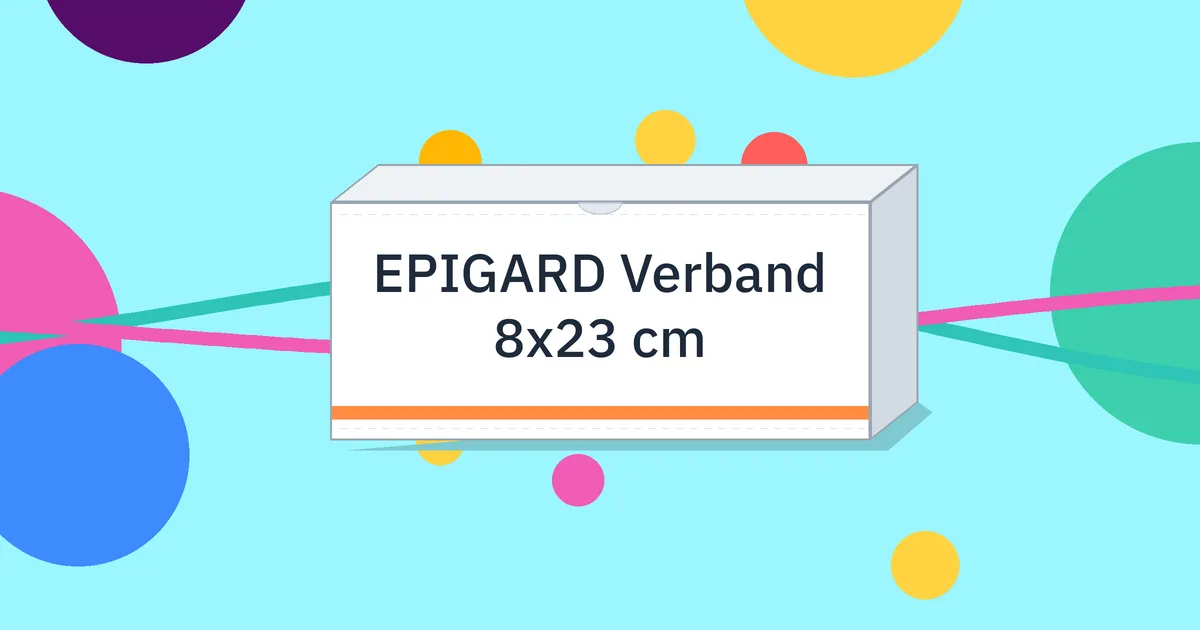 Symbolbild: Packung mit der Aufschrift EPIGARD Verband 8x23 cm (PZN 02251060) – Verfügbarkeit und Bezug in Apotheken in Frankfurt am Main