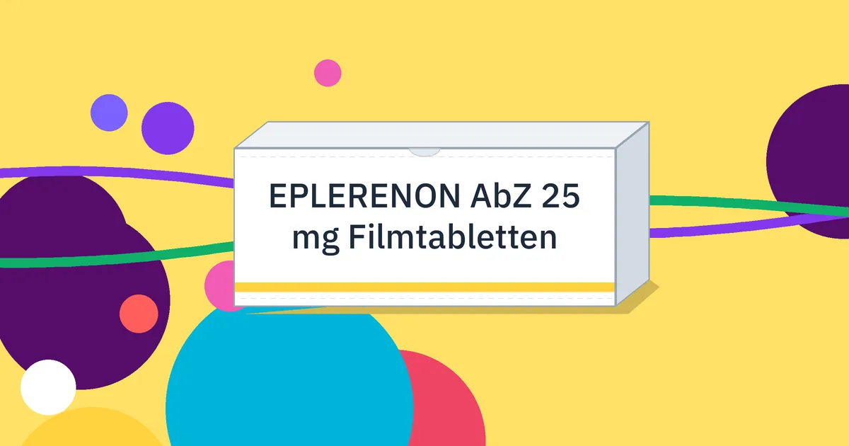 Symbolbild: Packung mit der Aufschrift EPLERENON AbZ 25 mg Filmtabletten (PZN 10170996) – Verfügbarkeit und Bezug in Apotheken in Frankfurt am Main