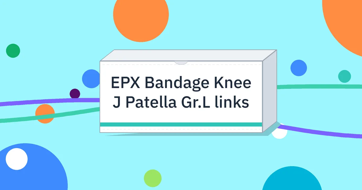 Symbolbild: Packung mit der Aufschrift EPX Bandage Knee J Patella Gr.L links (PZN 07640317) – Verfügbarkeit und Bezug in Apotheken in Frankfurt am Main