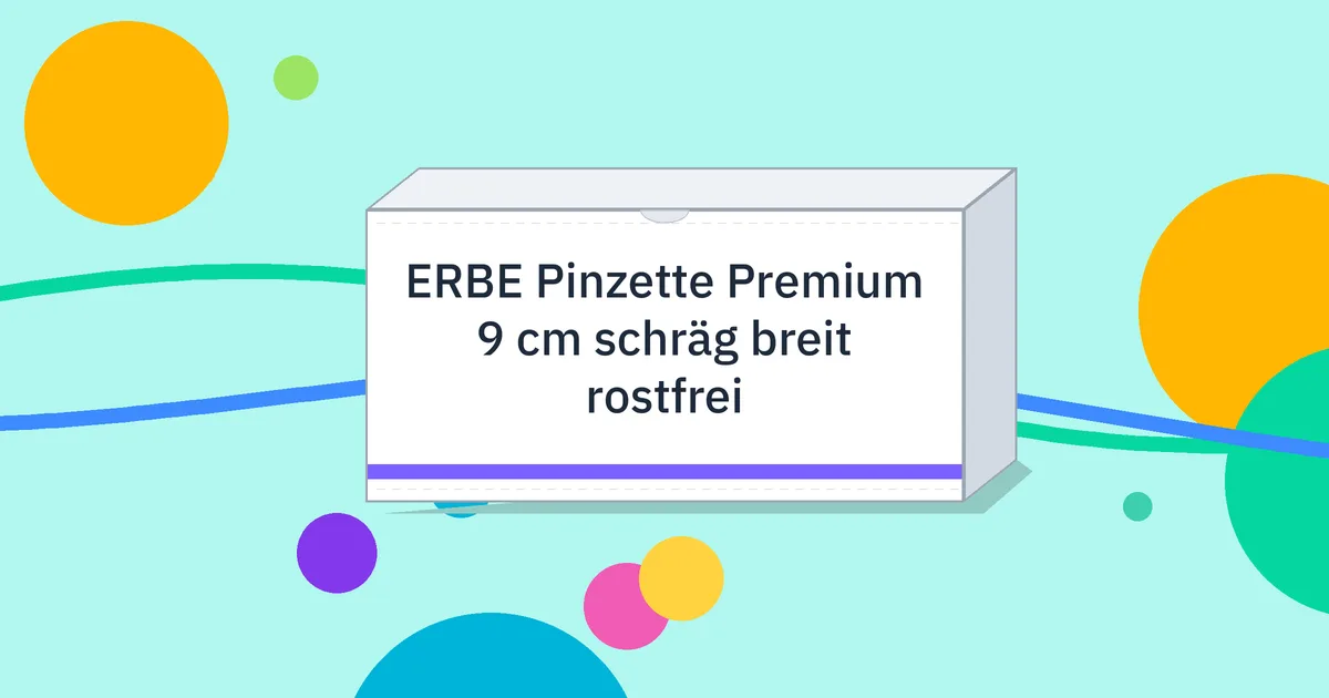 Symbolbild: Packung mit der Aufschrift ERBE Pinzette Premium 9 cm schräg breit rostfrei (PZN 20052950) – Verfügbarkeit und Bezug in Apotheken in Frankfurt am Main