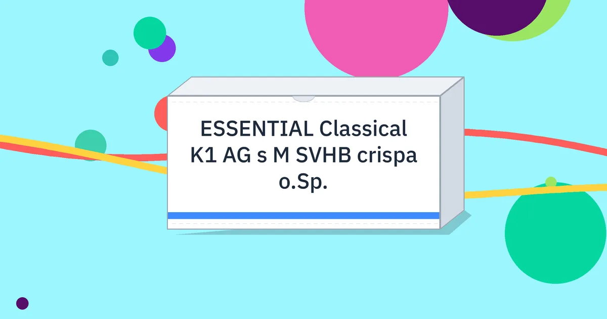 Symbolbild: Packung mit der Aufschrift ESSENTIAL Classical K1 AG s M SVHB crispa o.Sp. (PZN 18420211) – Verfügbarkeit und Bezug in Apotheken in Frankfurt am Main
