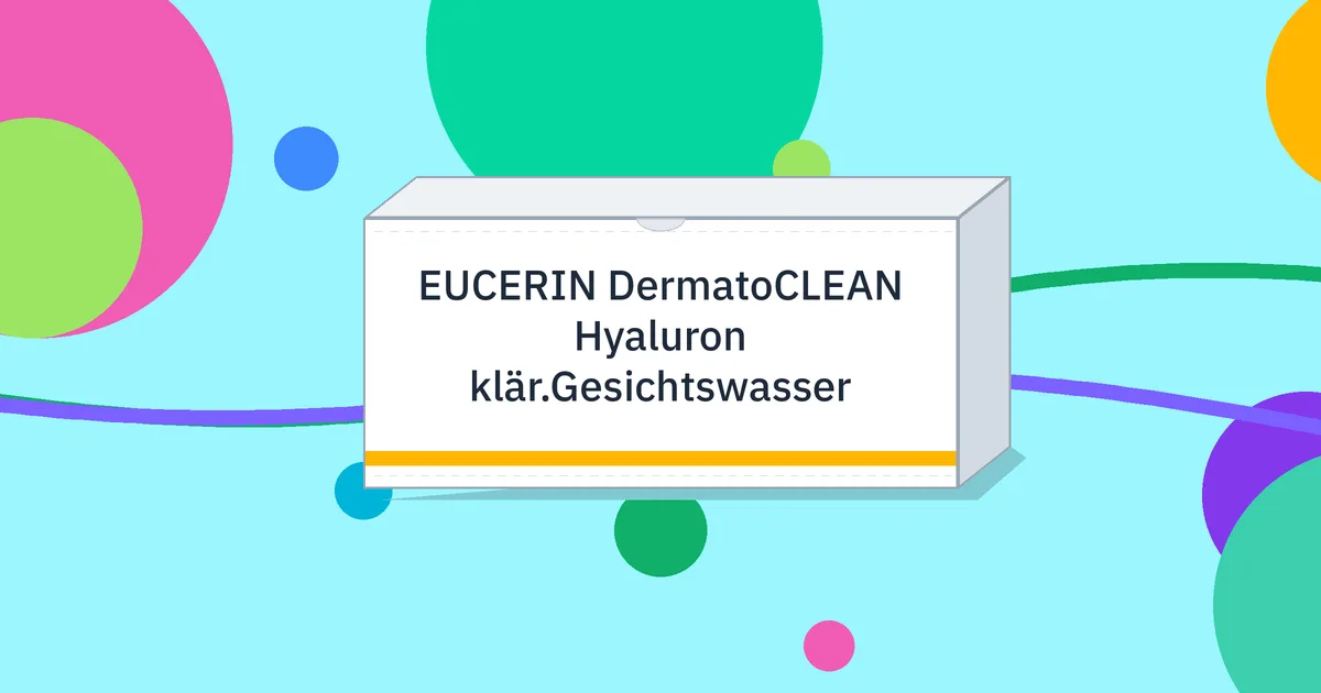 Symbolbild: Packung mit der Aufschrift EUCERIN DermatoCLEAN Hyaluron klär.Gesichtswasser (PZN 16143115) – Verfügbarkeit und Bezug in Apotheken in Frankfurt am Main