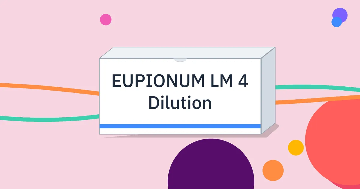 Symbolbild: Packung mit der Aufschrift EUPIONUM LM 4 Dilution (PZN 13483572) – Verfügbarkeit und Bezug in Apotheken in Frankfurt am Main
