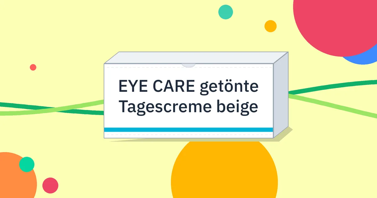 Symbolbild: Packung mit der Aufschrift EYE CARE getönte Tagescreme beige (PZN 15371104) – Verfügbarkeit und Bezug in Apotheken in Frankfurt am Main
