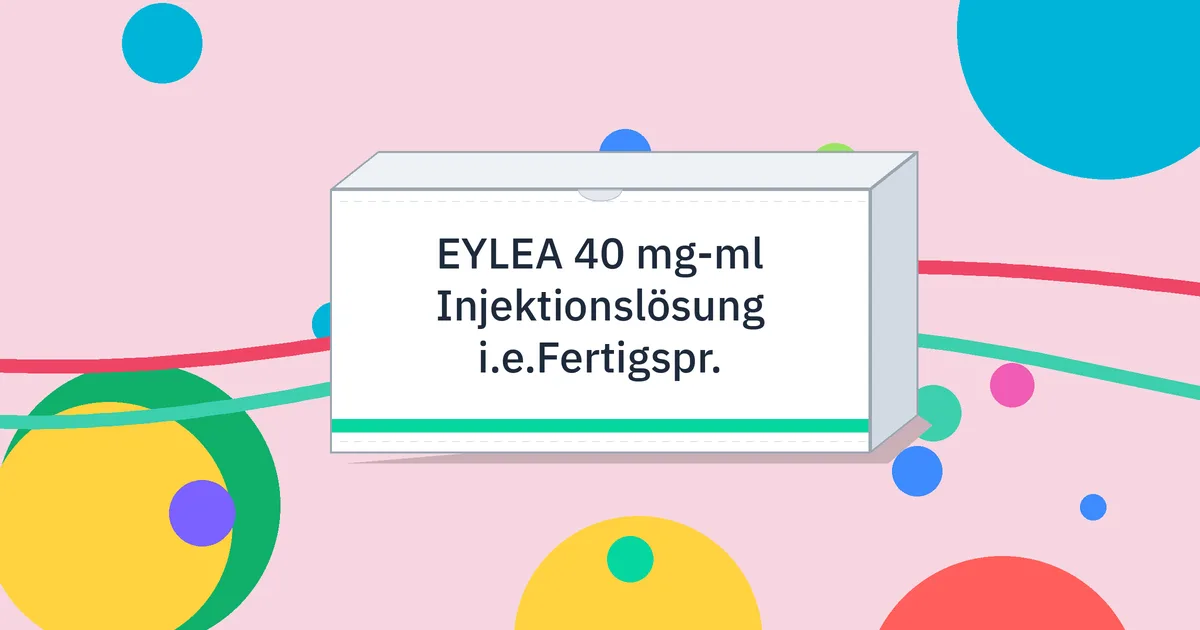 Symbolbild: Packung mit der Aufschrift EYLEA 40 mg-ml Injektionslösung i.e.Fertigspr. (PZN 16879129) – Verfügbarkeit und Bezug in Apotheken in Frankfurt am Main