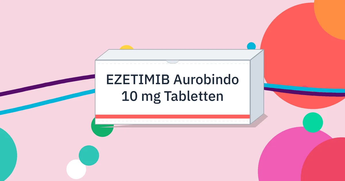 Symbolbild: Packung mit der Aufschrift EZETIMIB Aurobindo 10 mg Tabletten (PZN 13786143) – Verfügbarkeit und Bezug in Apotheken in Frankfurt am Main