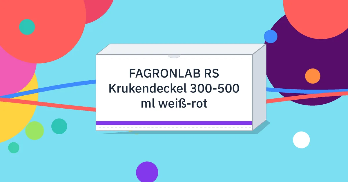 Symbolbild: Packung mit der Aufschrift FAGRONLAB RS Krukendeckel 300-500 ml weiß-rot (PZN 20912476) – Verfügbarkeit und Bezug in Apotheken in Frankfurt am Main