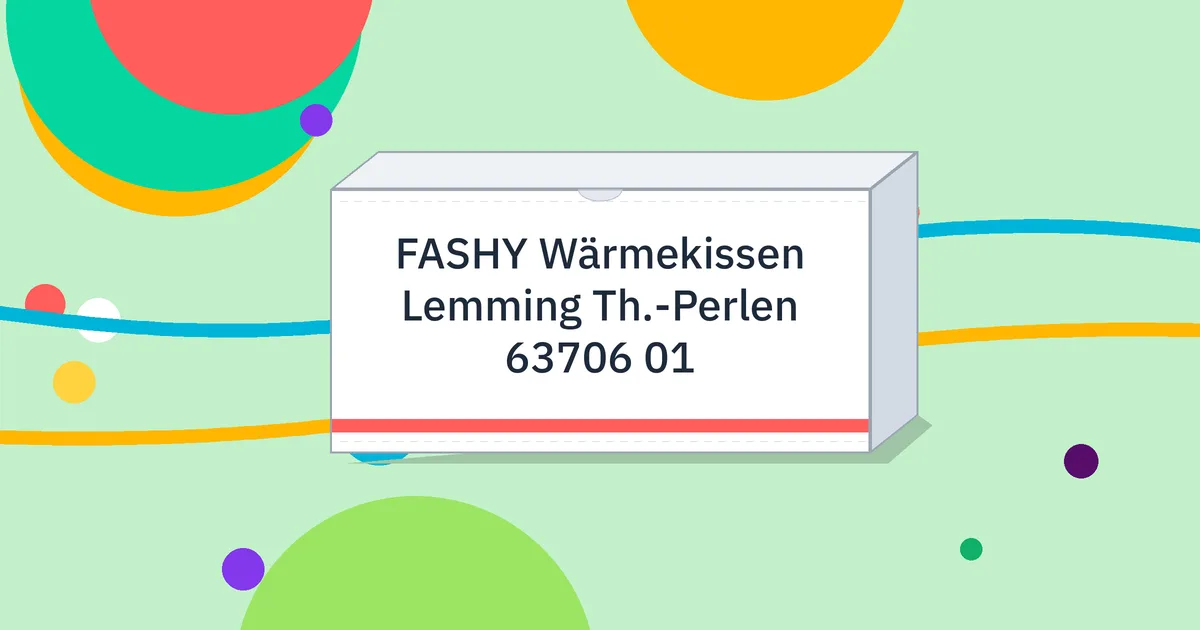 Symbolbild: Packung mit der Aufschrift FASHY Wärmekissen Lemming Th.-Perlen 63706 01 (PZN 20351948) – Verfügbarkeit und Bezug in Apotheken in Frankfurt am Main