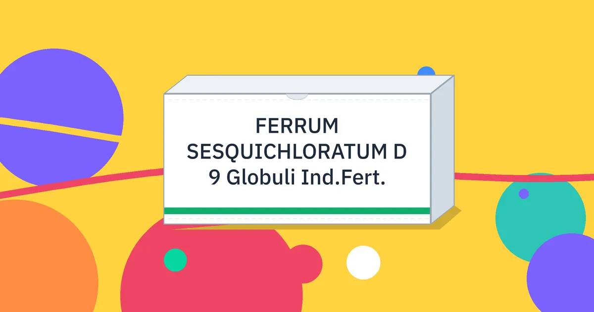 Symbolbild: Packung mit der Aufschrift FERRUM SESQUICHLORATUM D 9 Globuli Ind.Fert. (PZN 17732894) – Verfügbarkeit und Bezug in Apotheken in Frankfurt am Main