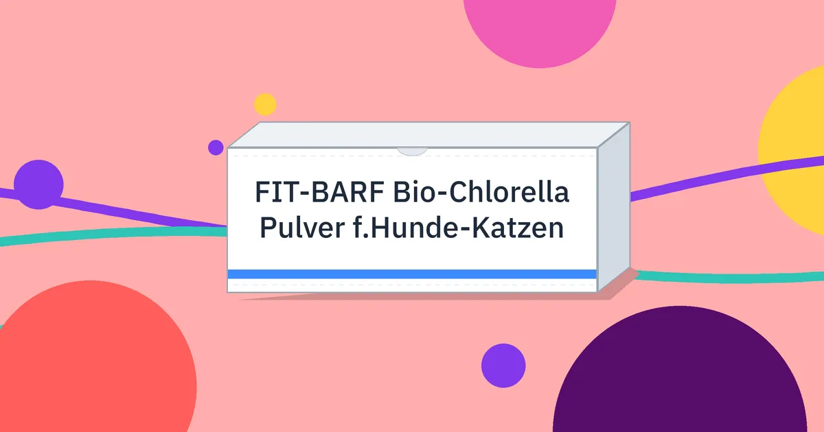 Symbolbild: Packung mit der Aufschrift FIT-BARF Bio-Chlorella Pulver f.Hunde-Katzen (PZN 10403443) – Verfügbarkeit und Bezug in Apotheken in Frankfurt am Main