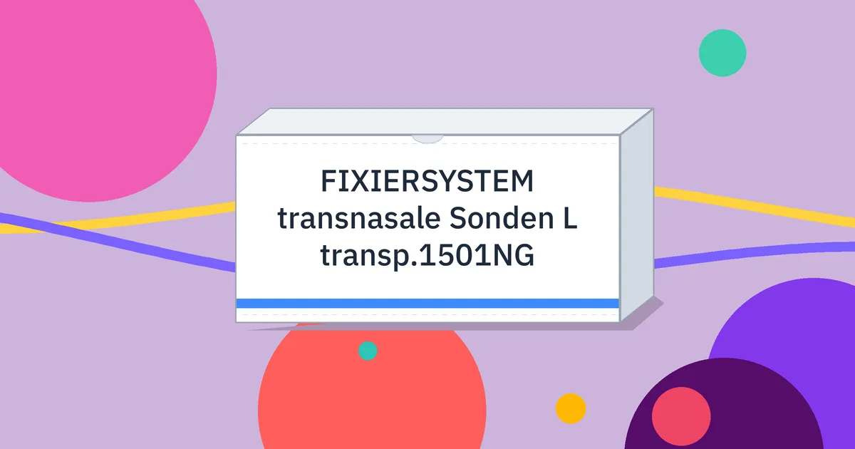 Symbolbild: Packung mit der Aufschrift FIXIERSYSTEM transnasale Sonden L transp.1501NG (PZN 18818095) – Verfügbarkeit und Bezug in Apotheken in Frankfurt am Main