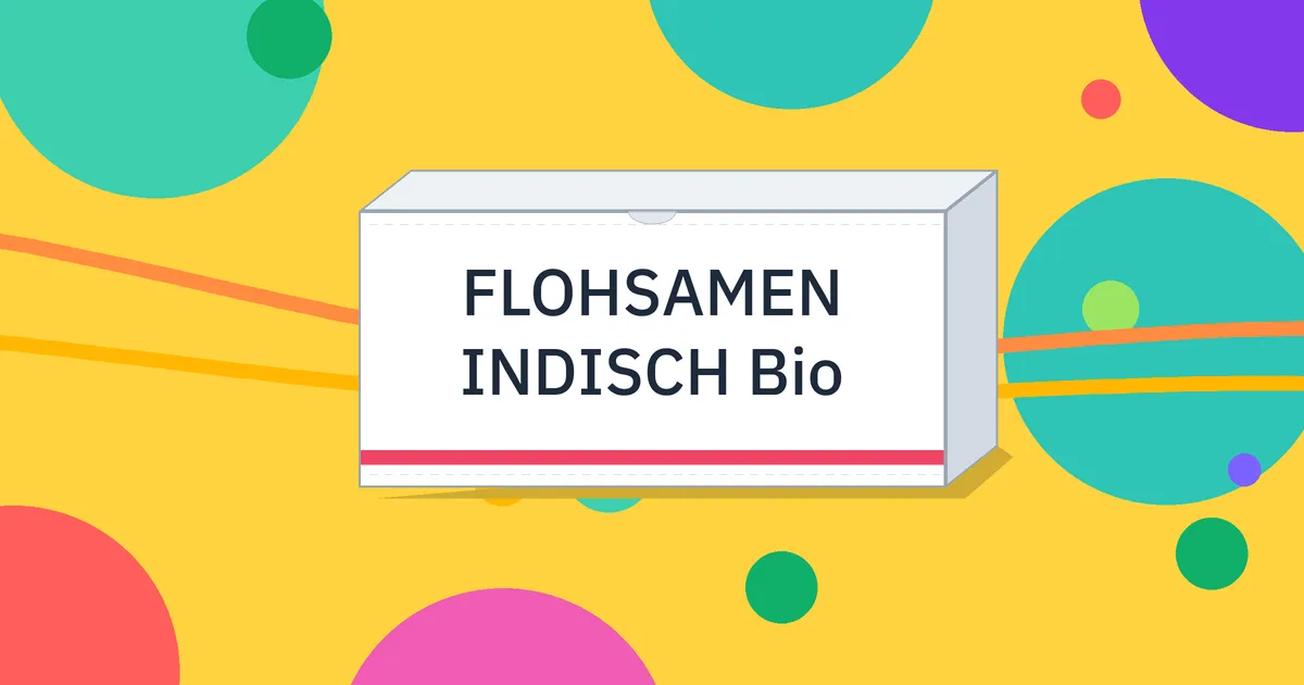 Symbolbild: Packung mit der Aufschrift FLOHSAMEN INDISCH Bio (PZN 14355149) – Verfügbarkeit und Bezug in Apotheken in Frankfurt am Main